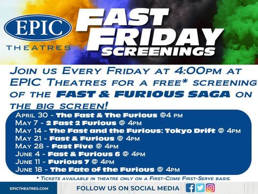 FAST FRIDAY: FAST & FURIOUS 6, EPIC Theatres at Titusville, 4 June 2021