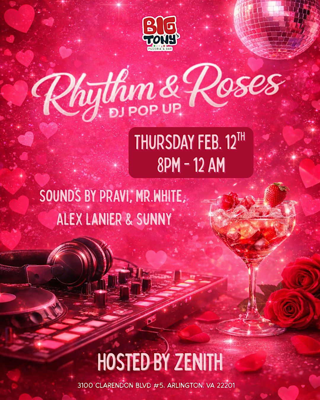 Rhythm & Roses Dj Pop Up, Big Tony’s Pizzeria & Dive Bar, Arlington, 12 ...