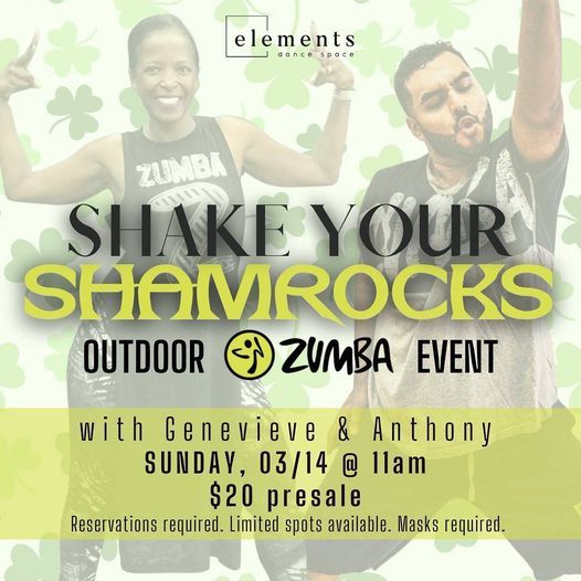 OUTDOOR Zumba: Shake your Shamrock, Elements Dance Space, Pasadena, 14 ...