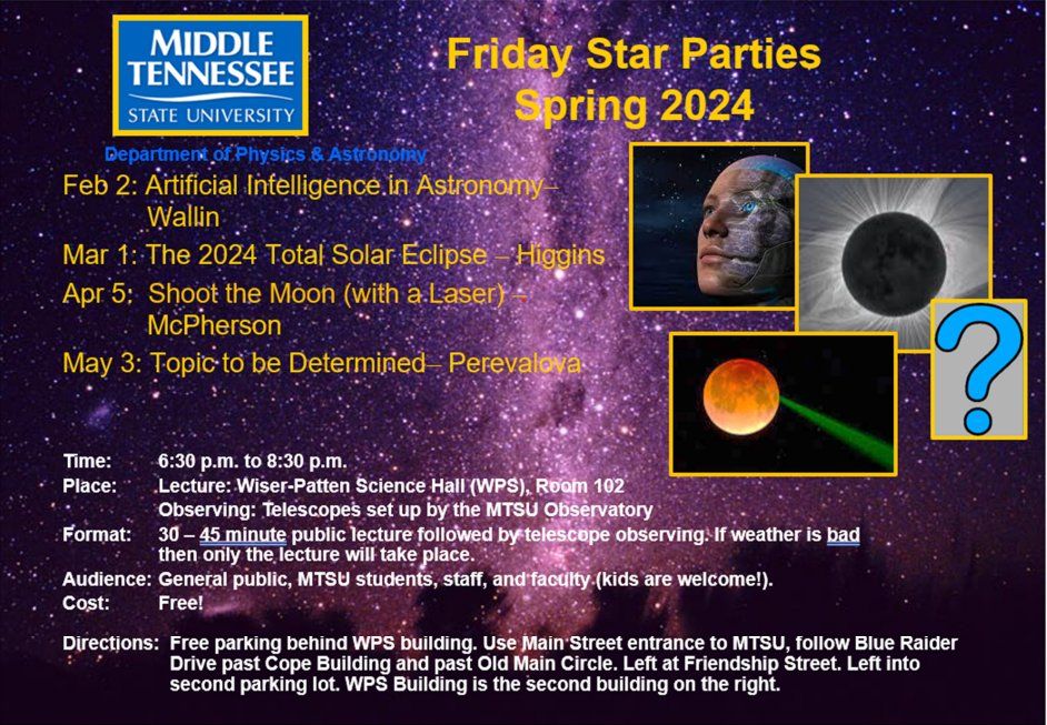 First Friday Star Party, Middle Tennessee State University ...