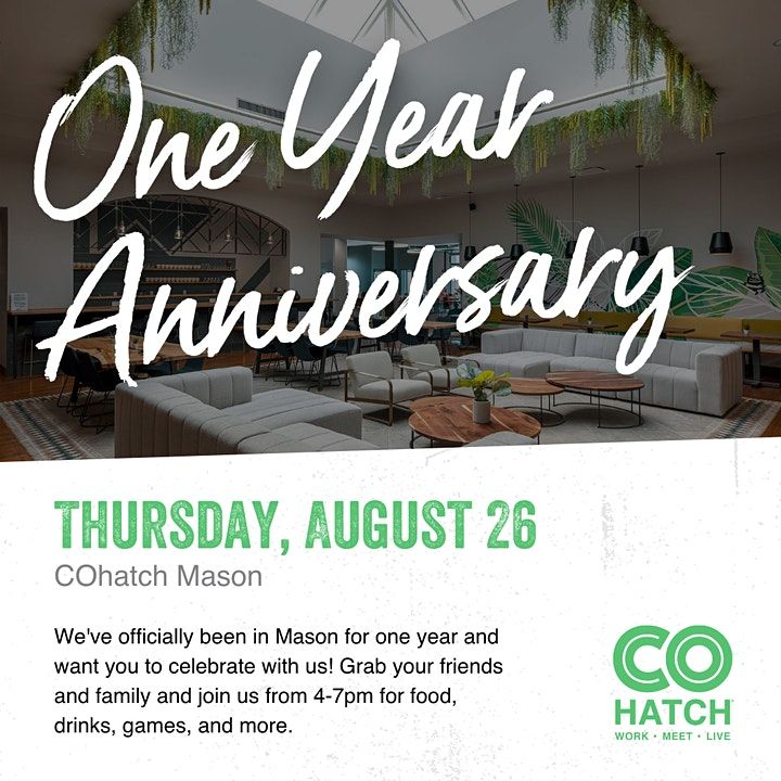COhatch Mason One Year Anniversary Party, COhatch Mason, 26 August 2021