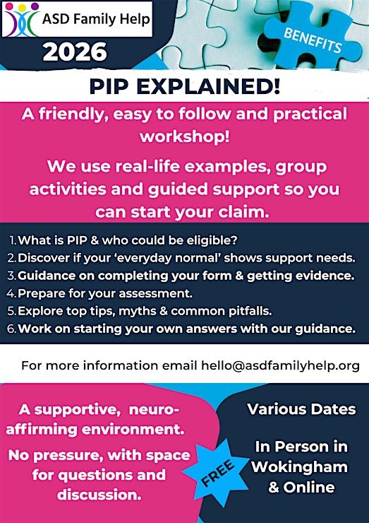 PIP Explained!, The Bradbury Centre, Wokingham, 30 January 2026