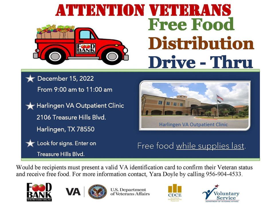 Free Food Distribution Drive-Thru for Veterans, 2106 Treasure Hills ...