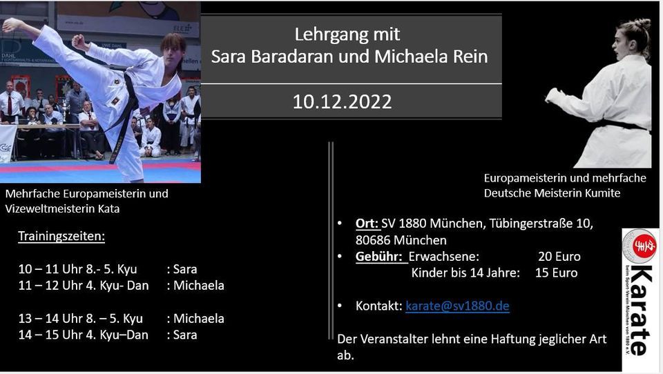 Lehrgang mit Sara Baradaran und Michaela Rein, Sport-Verein München von ...