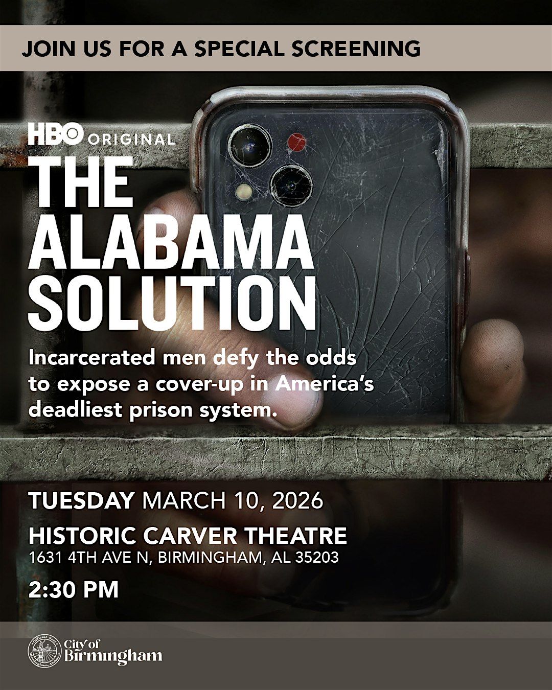Academy Award-Nominated Film "The Alabama Solution" Screening, Carver ...