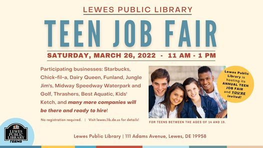 Teen Job Fair 2022, Lewes Public Library, 26 March 2022