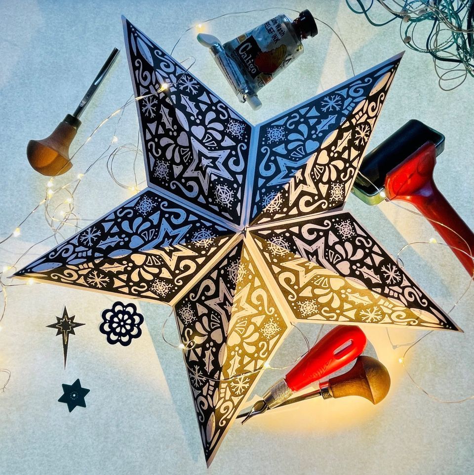 3D Linocut Tree Toppers with Caroline Rudge, Pound Arts, Corsham, 5 ...