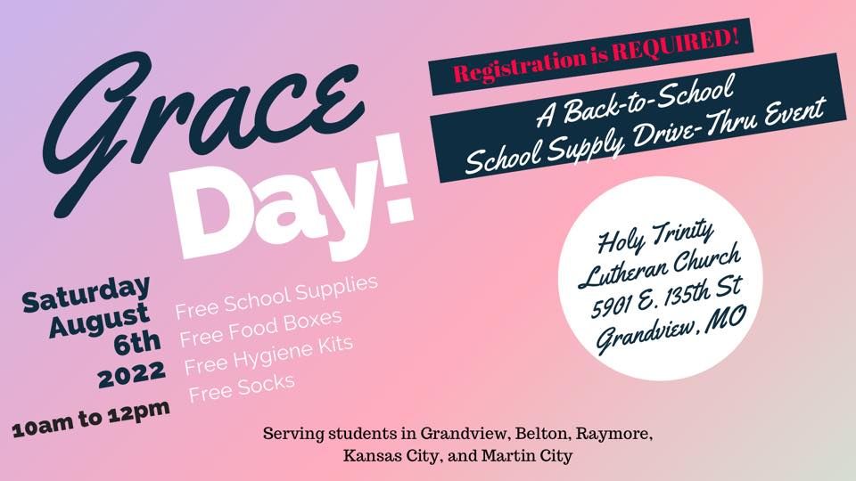 Grace Day | Drive-Thru School Supplies, Holy Trinity Lutheran Church ...
