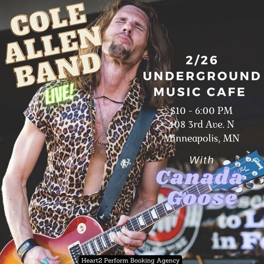 Cole Allen Band at Underground Music Cafe, 408 N 3rd Ave, Minneapolis ...