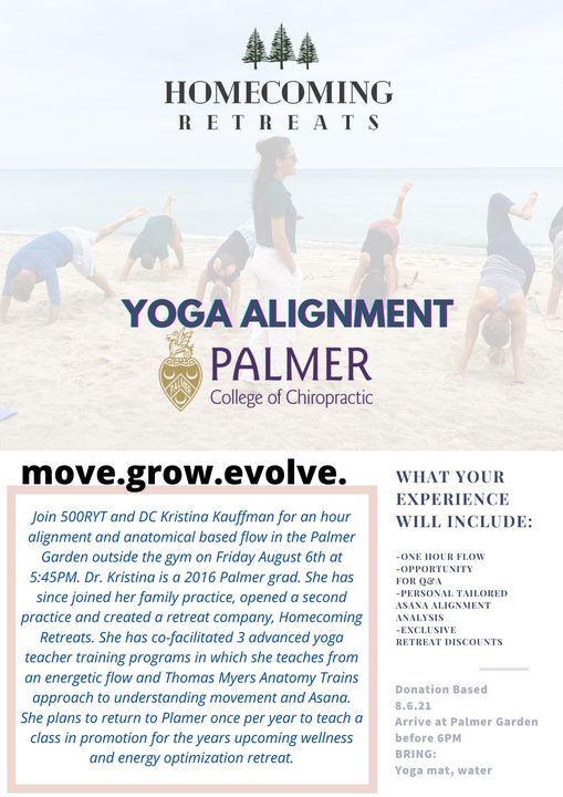 Anatomy and Alignment Based Flow, Palmer College of Chiropractic, Milan, 6 August 2021