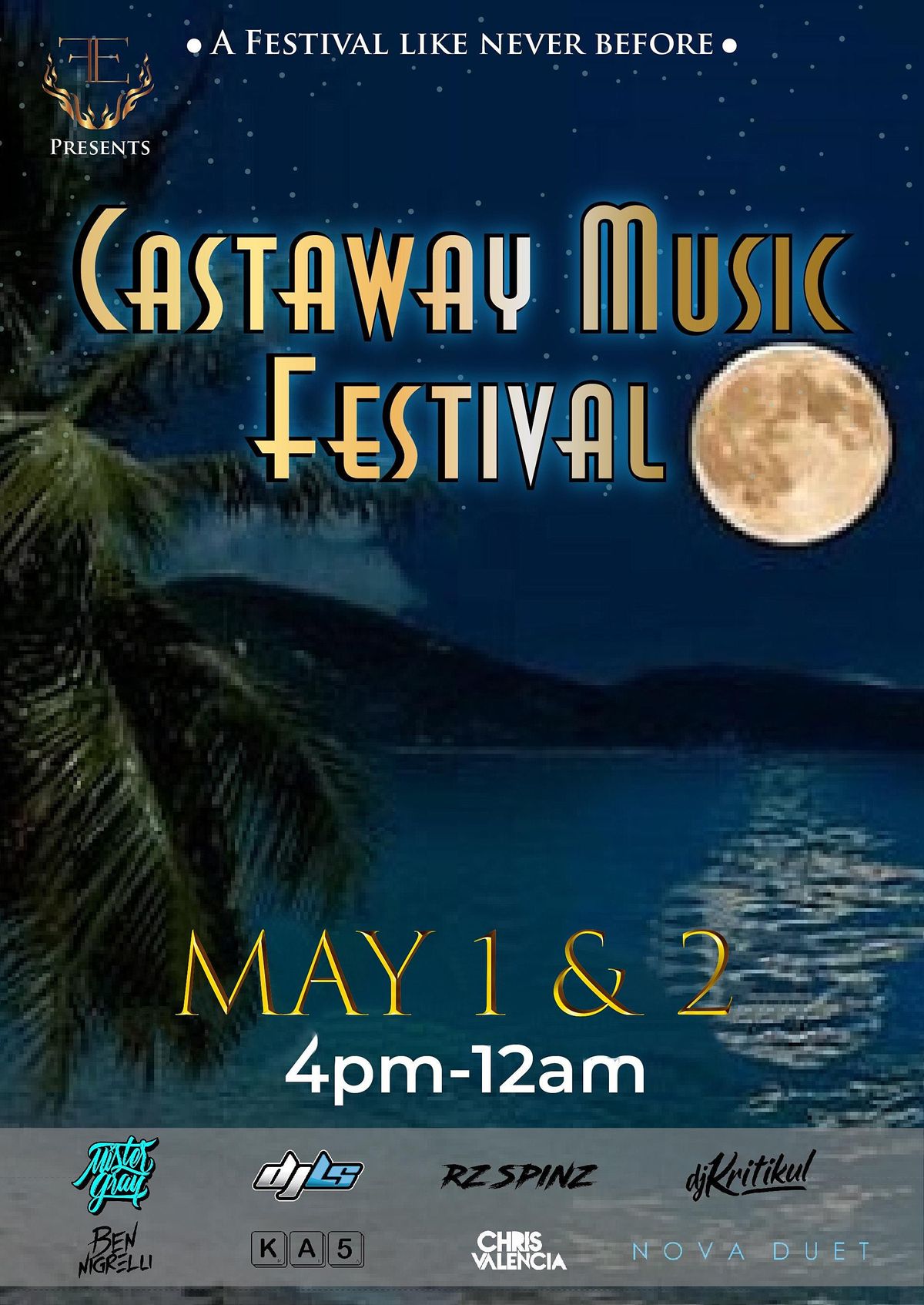 Castaway Music Festival, Secret Island, Miami, 1 May to 3 May