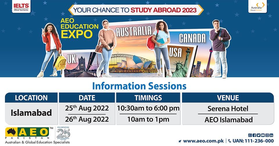 AEO Education Expo August 2022 - Islamabad: 25th August 2022 - Venue ...
