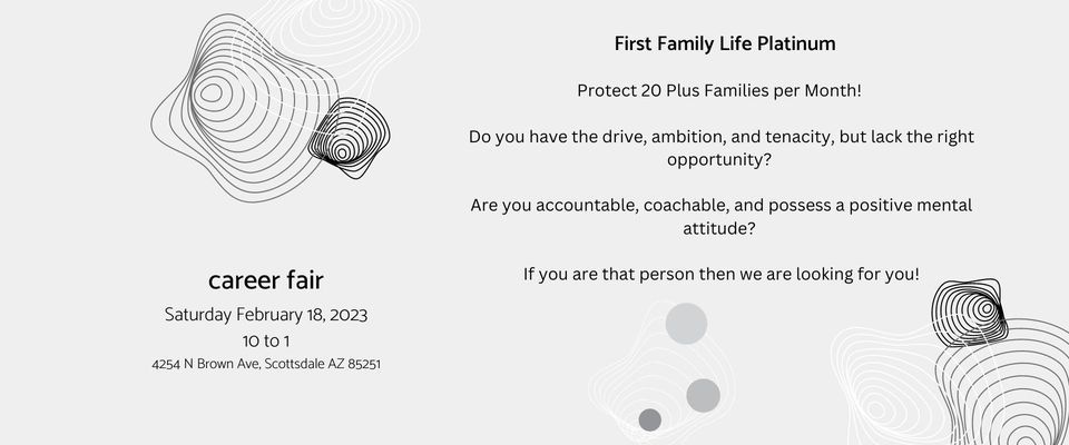 First Family Life Career Fair, Scottsdale Living Hub, Phoenix, 18 ...