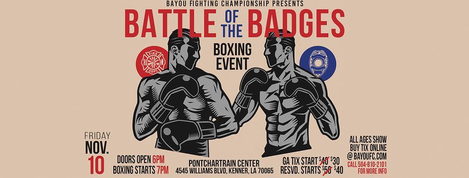 BFC presents BATTLE OF THE BADGES FUNDRAISING Boxing event Weigh-Ins ...