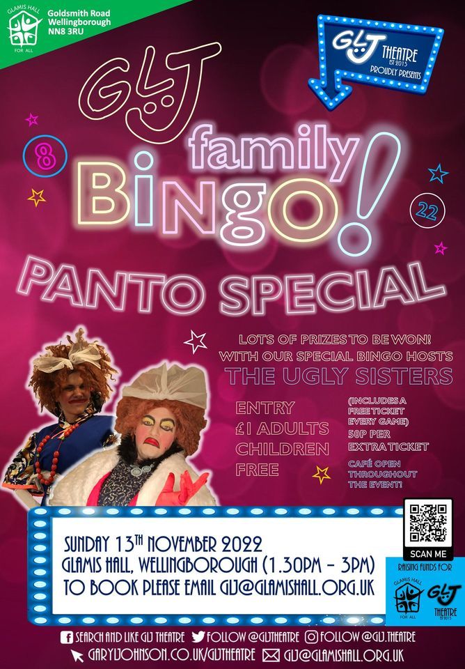 GLJ FAMILY BINGO: PANTO SPECIAL, Glamis Hall, Wellingborough, 13 ...