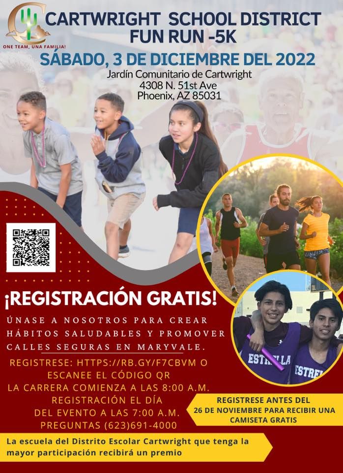 Cartwright 5K! Run/Walk, Cartwright School District #83, Phoenix, 3 ...