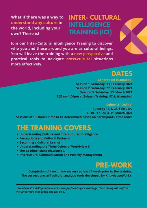 Intercultural Intelligence Training, F7/1, Islamabad, 27 February 2021