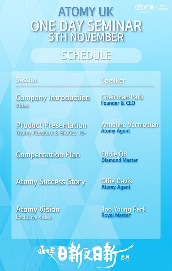 Atomy UK London One Day Seminar (5th November 2022), Leonardo Royal ...