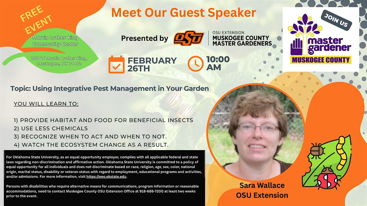 Muskogee County Master Gardener Meeting w/ Guest Speaker, Sara Wallace ...