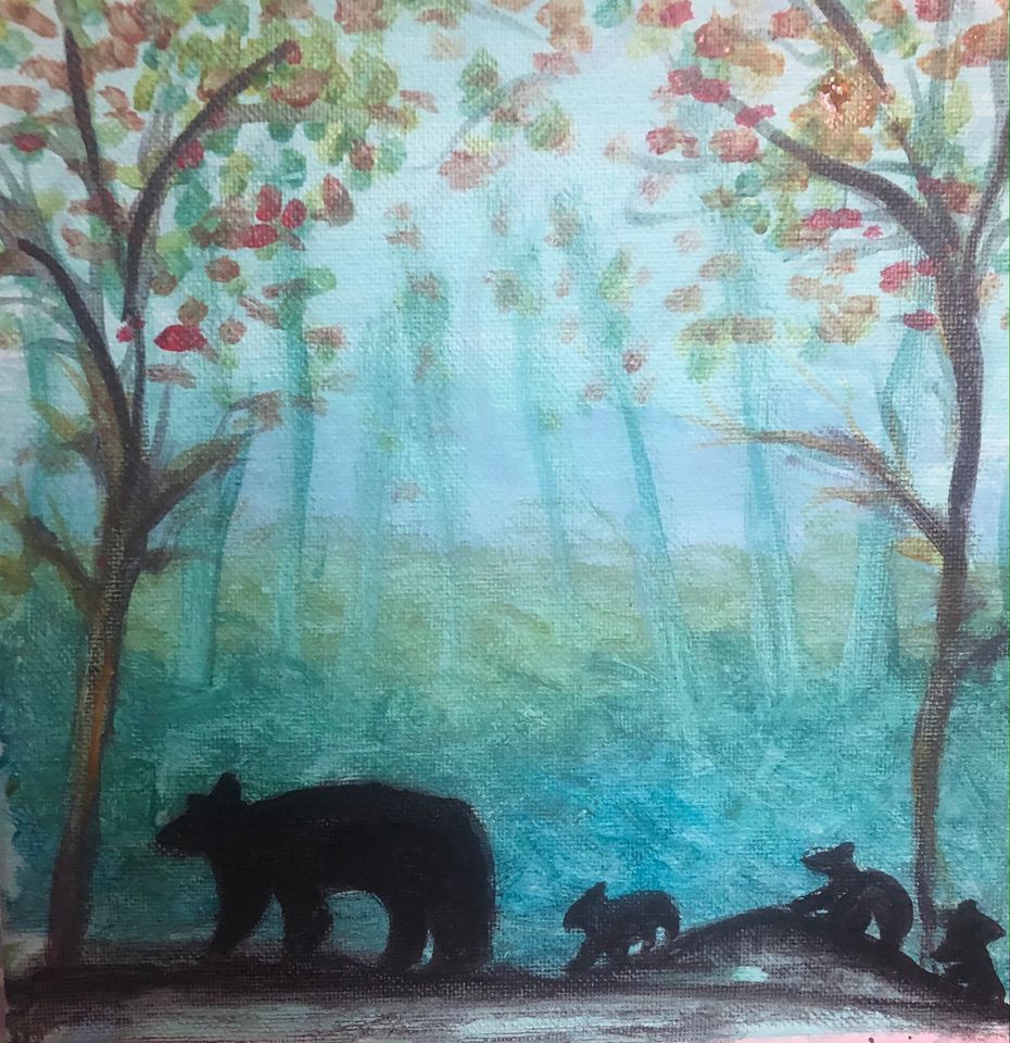 Paint Night-Mama Bear, Good Titrations Café, Fairbanks, 22 March 2023