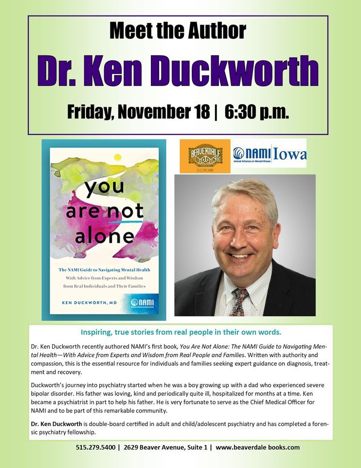 Meet the Author - Dr. Ken Duckworth, Beaverdale Books, Des Moines, 18 November 2022