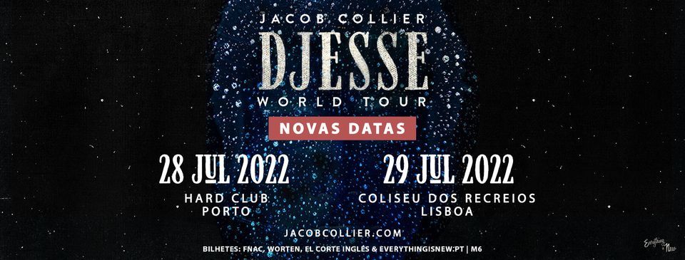 NOVA DATA: JACOB COLLIER // COLISEU DOS RECREIOS - DJESSE WORLD TOUR ...