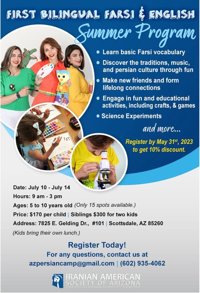 Bi-Lingual Farsi/English Summer Program, Arizona Persian Cultural ...