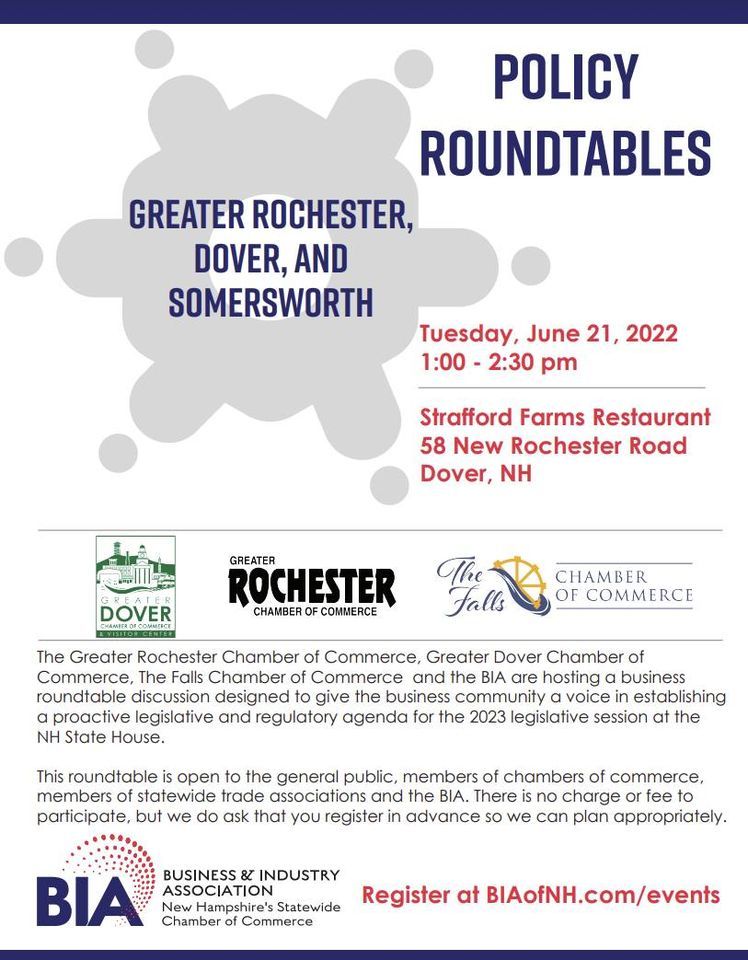 Tri Chamber, BIA Policy Round Table, Strafford Farms, Dover, 21 June 2022