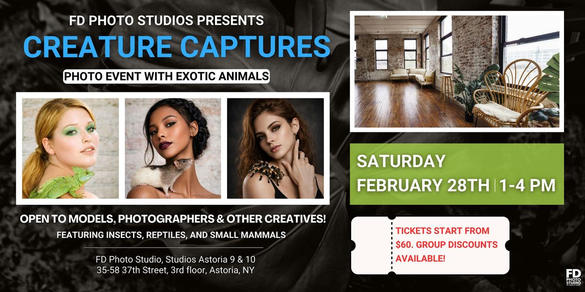 Creature Captures - Group Shoot with Exotic Animals in NY, FD Photo ...