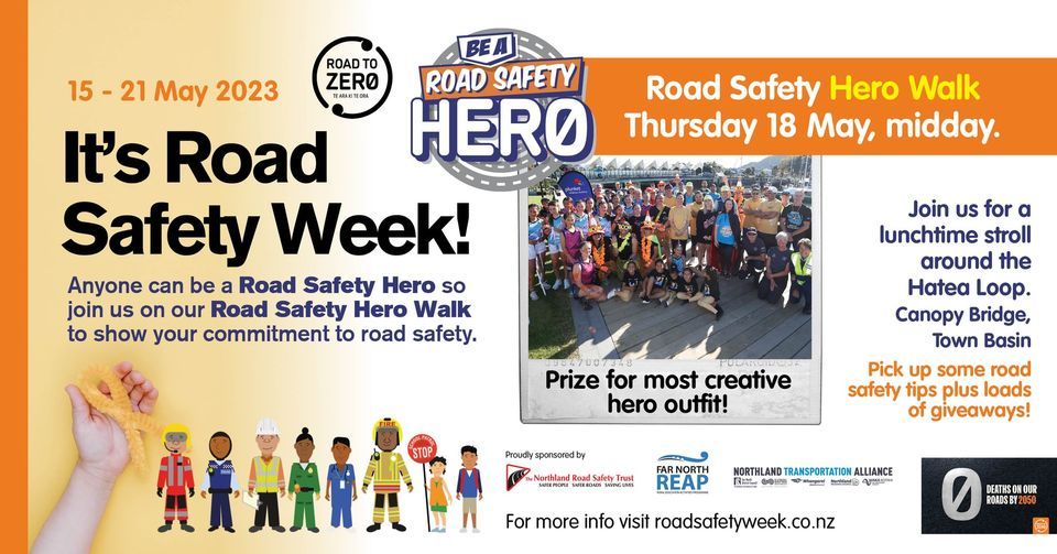 Road Safety Week Hero Walk, Canopy Bridge Whangarei, 18 May 2023