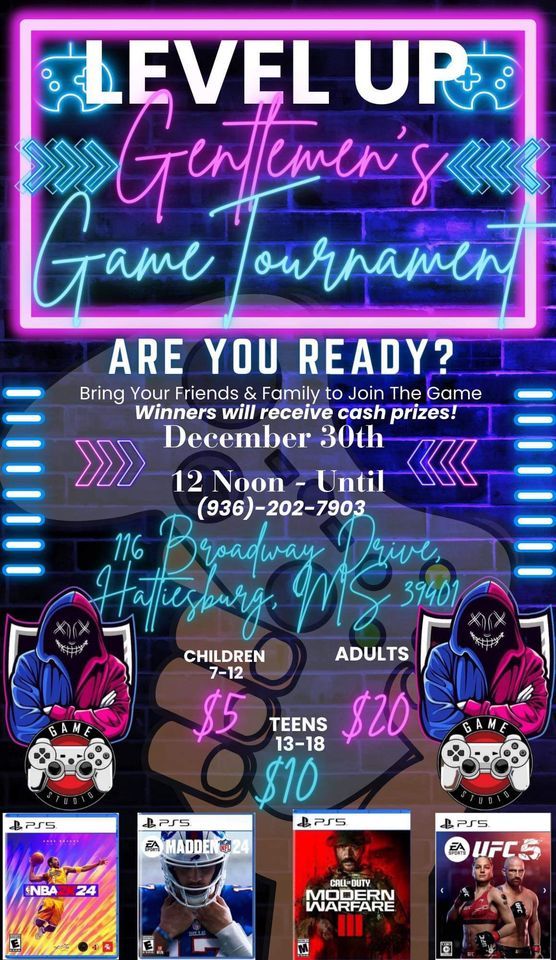 Level UP PS5 Winter Game Tournament , 116 Broadway Drive, Hattiesburg ...