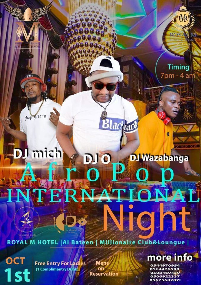 Afro pop international Night, 35, Abu Dhabi, 1 October 2022