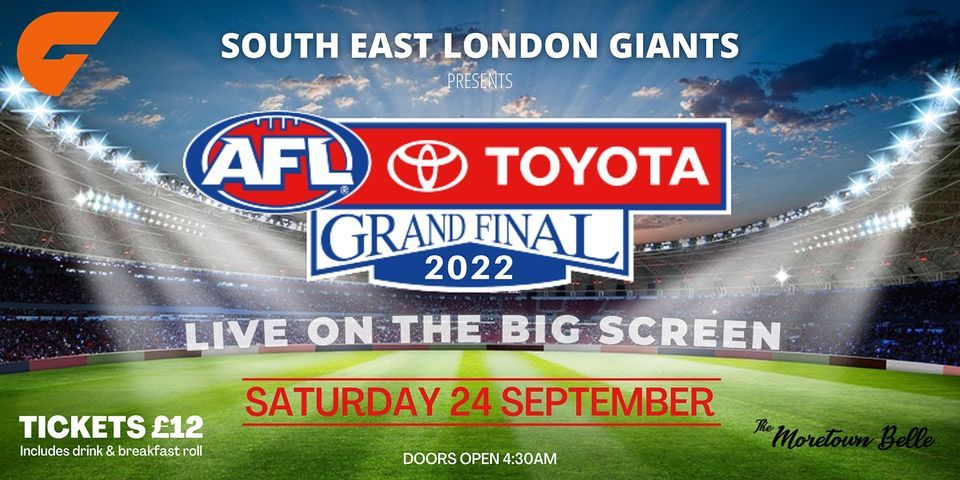 AFL Grand Final 2022 | Live Screening London | South East London Giants ...