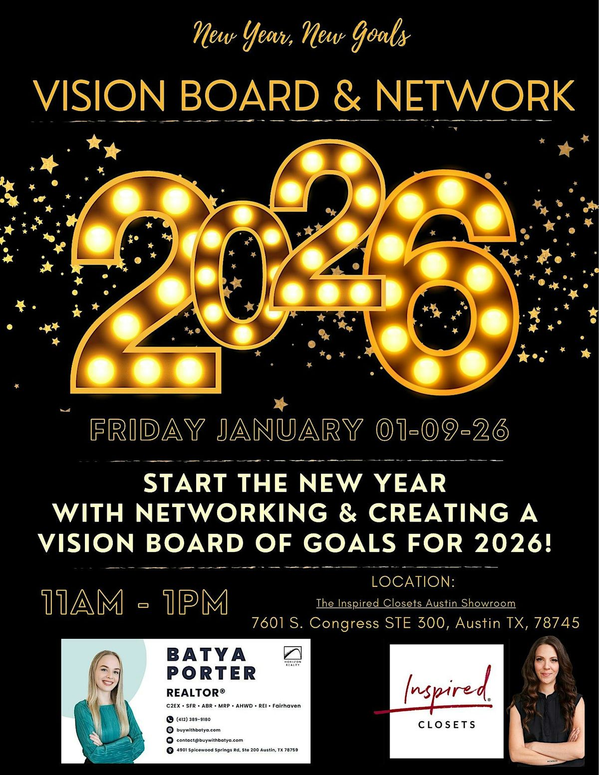 Vision Board & Network at the Inspired Closets Austin Showroom, 7601 S ...