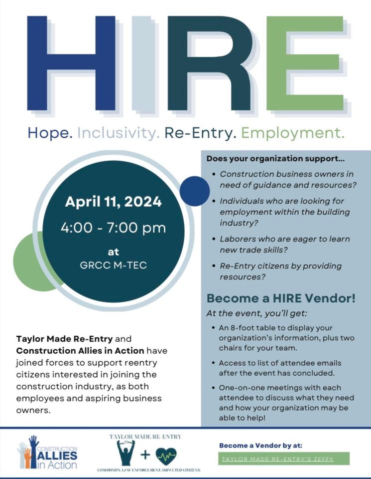 H.I.R.E: Hope. Inclusivity. Re-Entry. Employment , Tassel M-TEC GRCC ...
