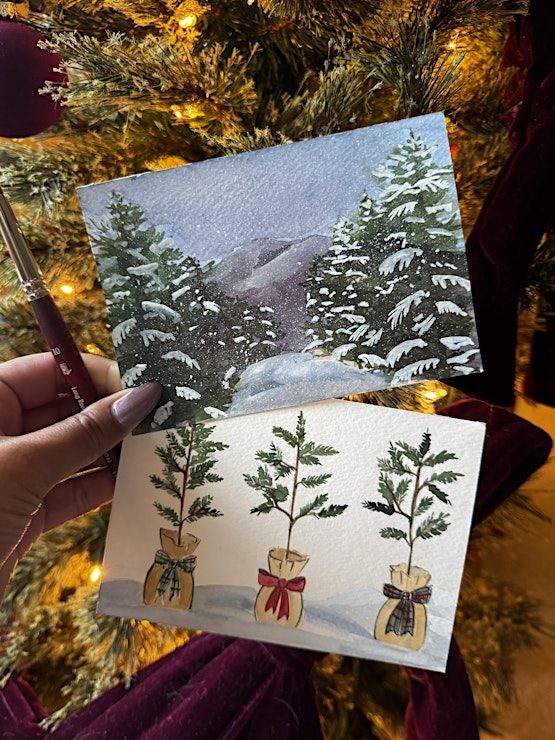 Winter Scenes–Watercolor and Wine Paint & Sip Class- All Ages, Water ...