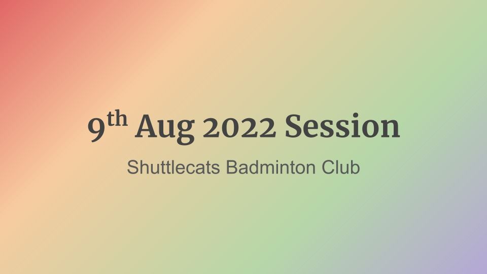 Shuttlecats Badminton Session 9/08/2022, Melbourne Sports Centres (MSAC ...