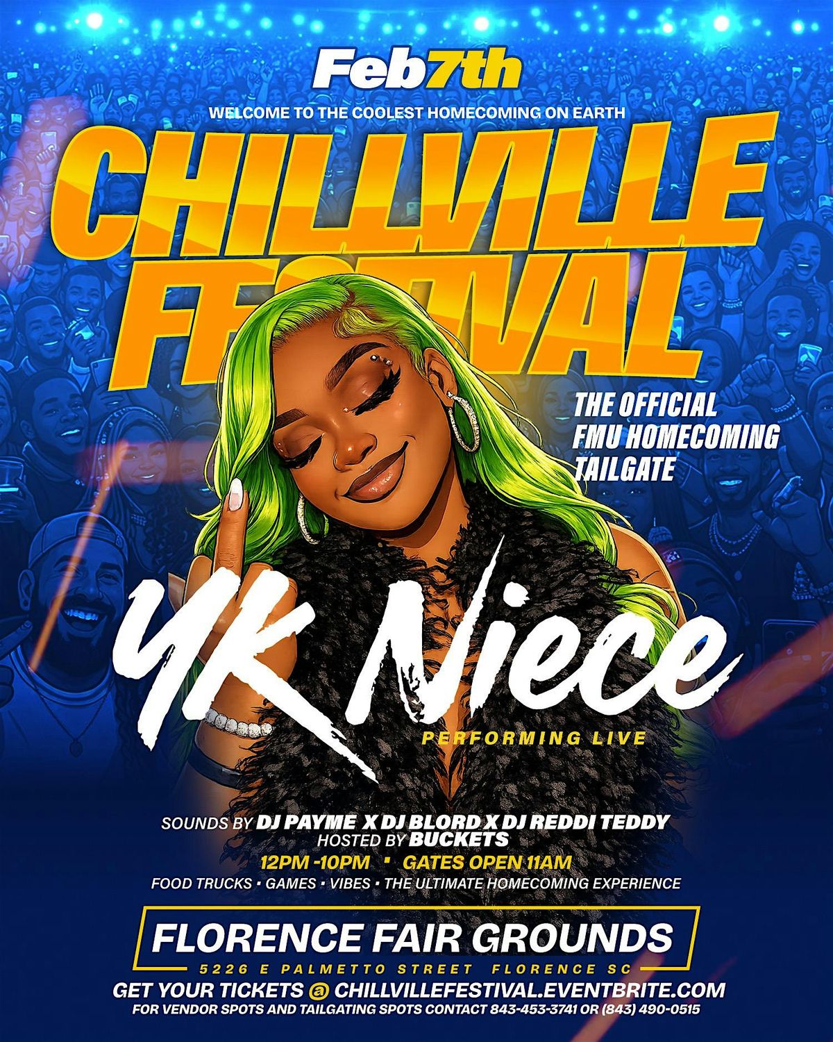 Chillville Festival FMU HOMECOMING TAILGATE YK NIECE PERFORMING LIVE ...