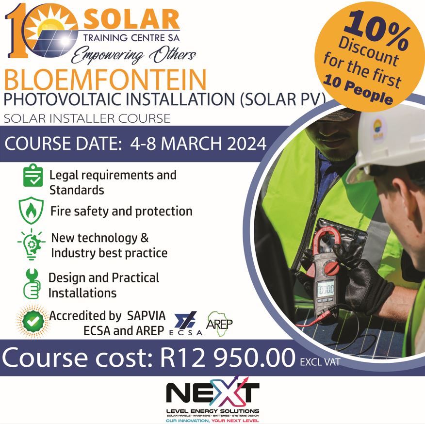 Bloemfontein PV GreenCard Solar Installers Course Tickets, Bloemfontein ...
