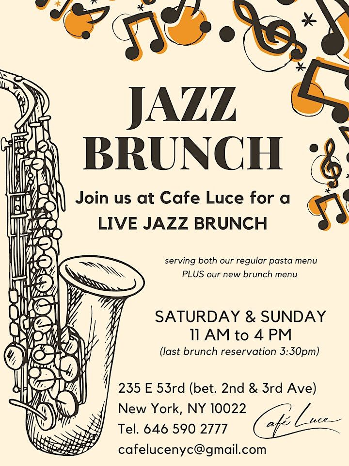 Live Jazz Brunch at Cafe Luce, Café Luce, New York, 9 July 2023