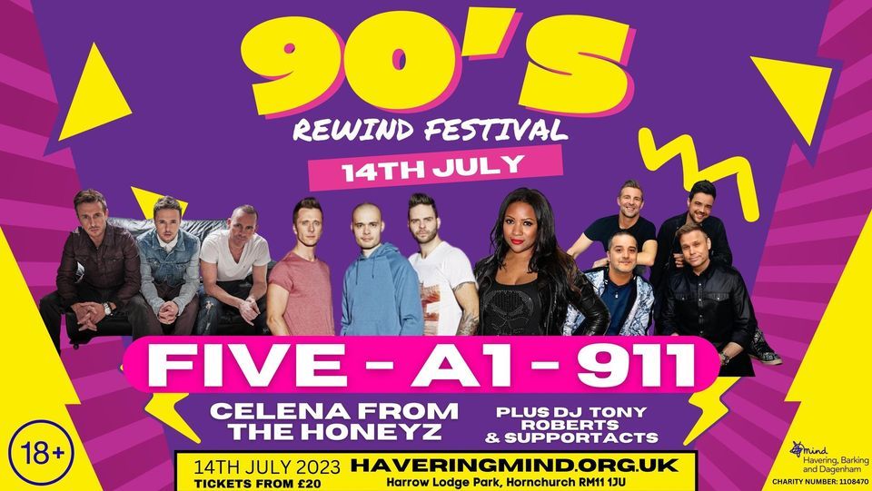 90s Rewind Festival 2023, Harrow Lodge Park, Barking, 14 July 2023