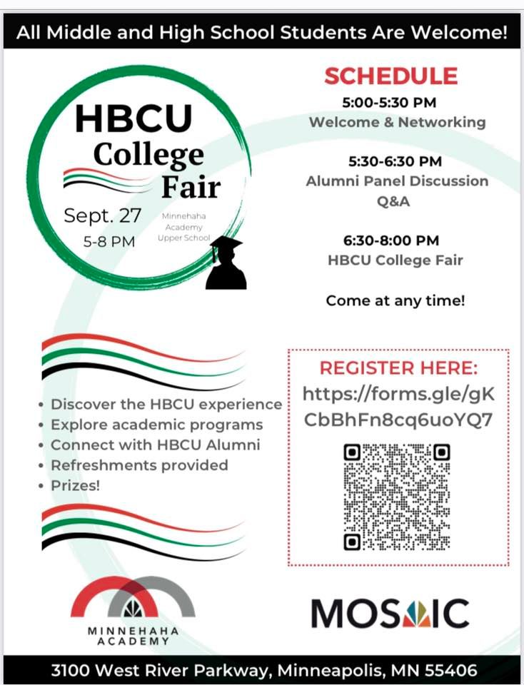 HBCU Fair and Alumni Panel, Minnehaha Academy, Minneapolis, 27 ...