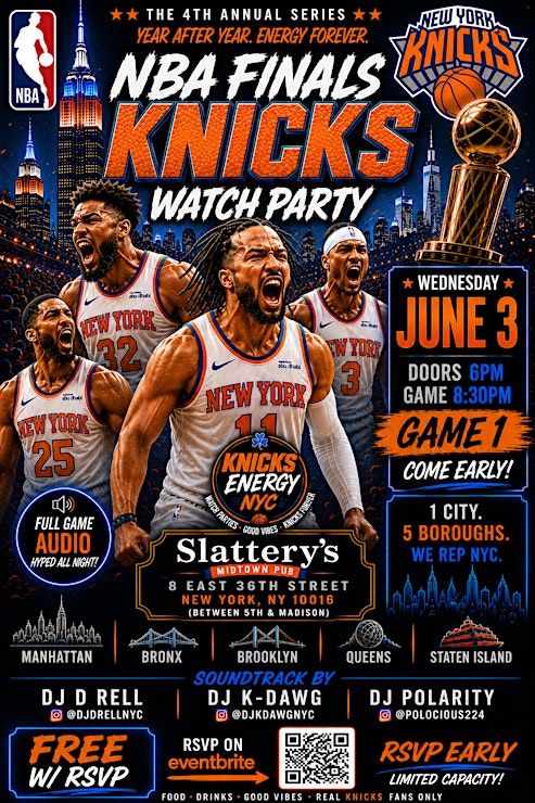 NBA FINALS - Knicks Watch Party Game 1 @ SLATTERYS, Slattery's Midtown ...