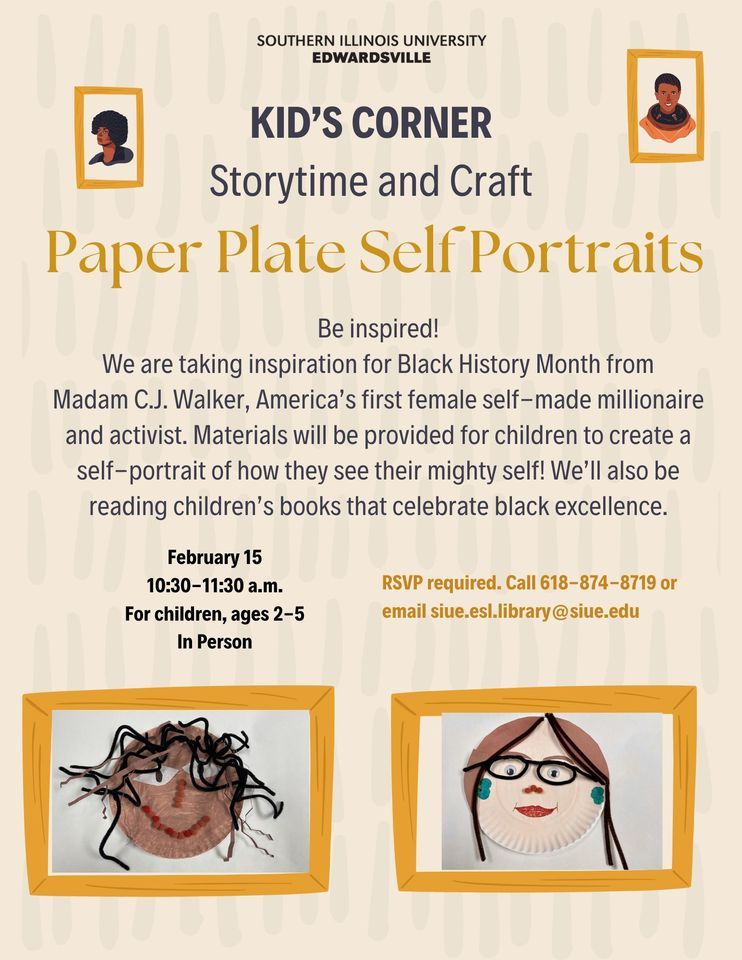 Kids Corner Storytime and Craft-Paper Plate Self Portraits , 601 James ...