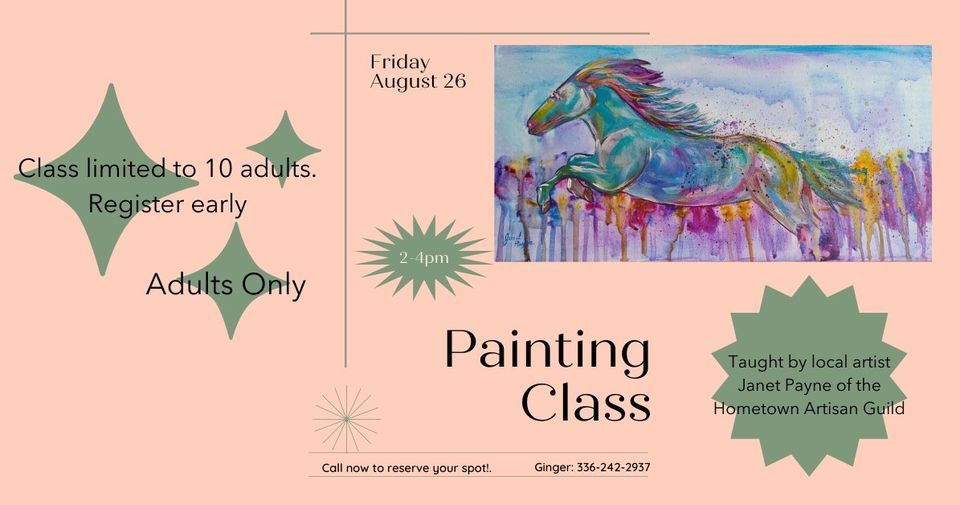 Adult Painting Class, Lexington Public Library, 26 August 2022