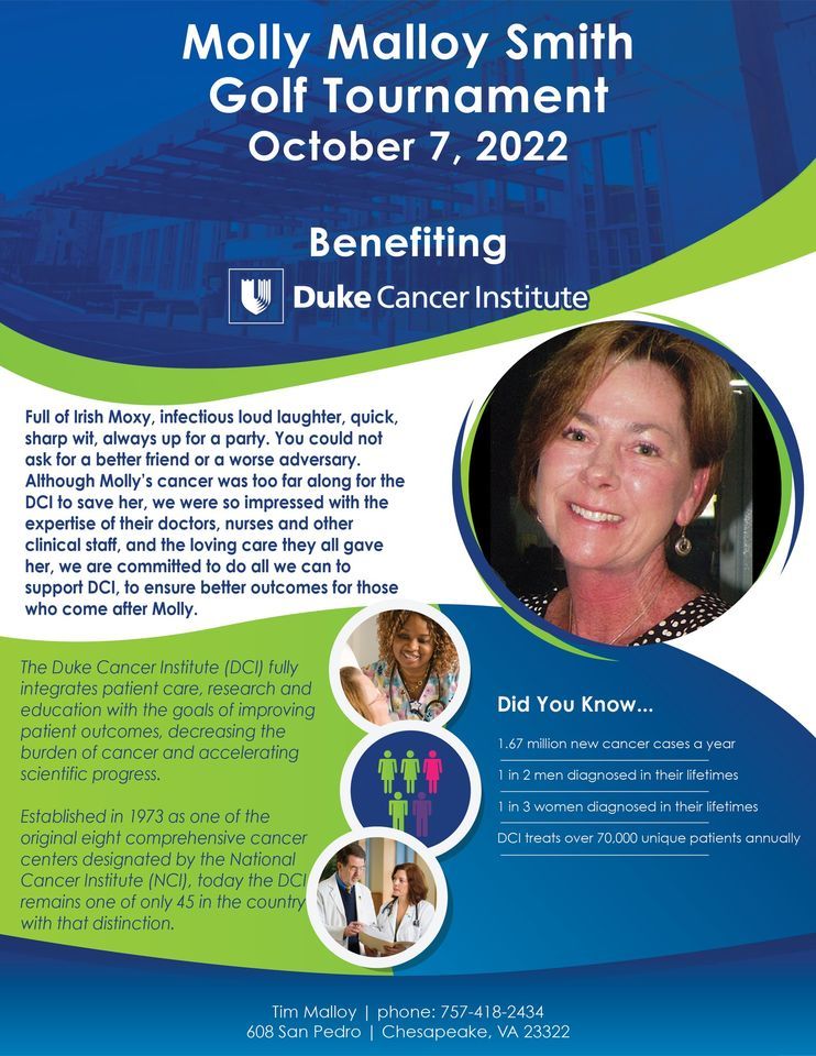 6th Annual Molly Malloy Smith Golf Tournament, Chesapeake Golf Club, 7 ...