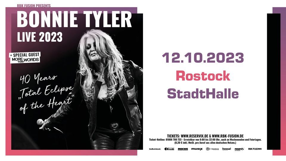 BONNIE TYLER - 40 Jahre Total Eclipse of the Heart / ROSTOCK ...