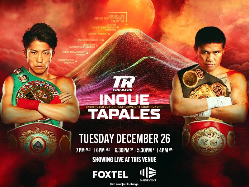 Naoya Inoue vs. Marlon Tapales , The Criterion Hotel Sydney, Alexandria ...