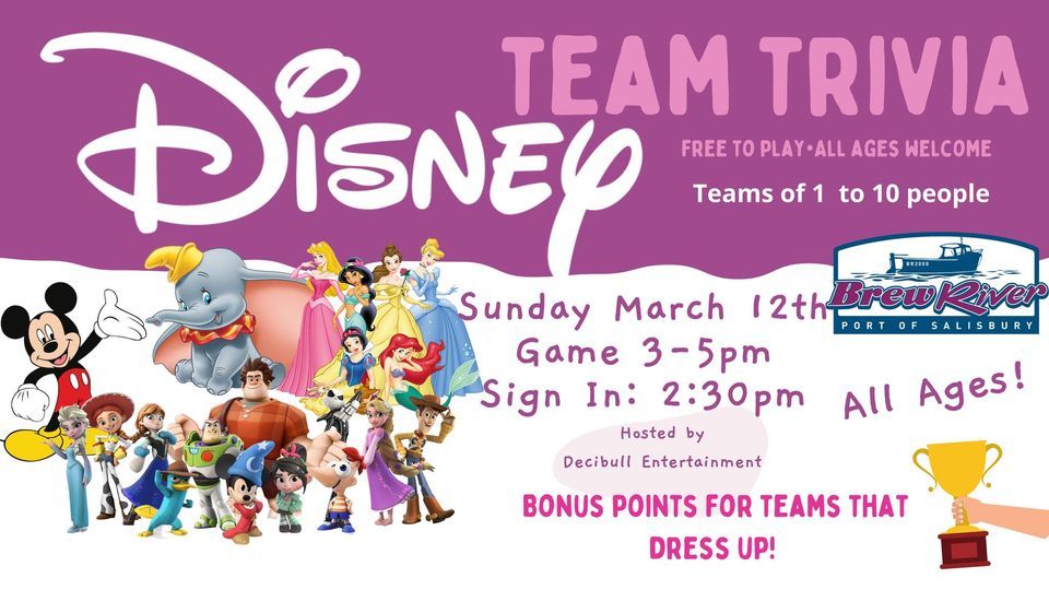 Disney Themed Trivia - All Ages! , Brew River Restaurant and Bar ...