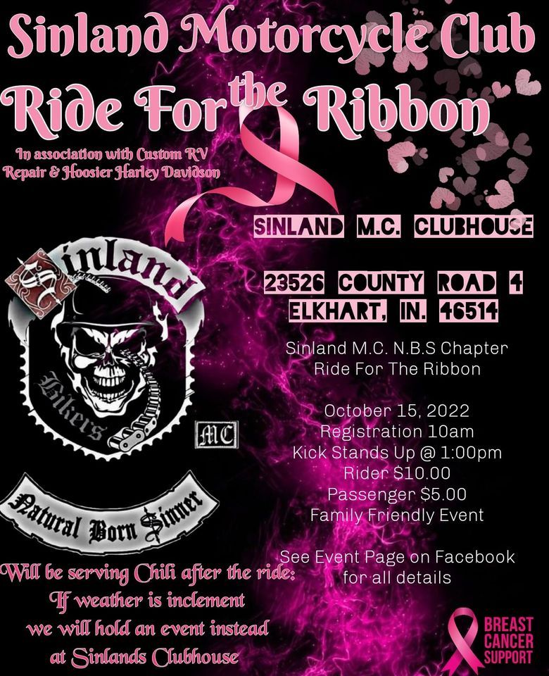 SINLAND M.C. RIDE FOR THE RIBBON, 23526 County Road 4, Elkhart, IN ...